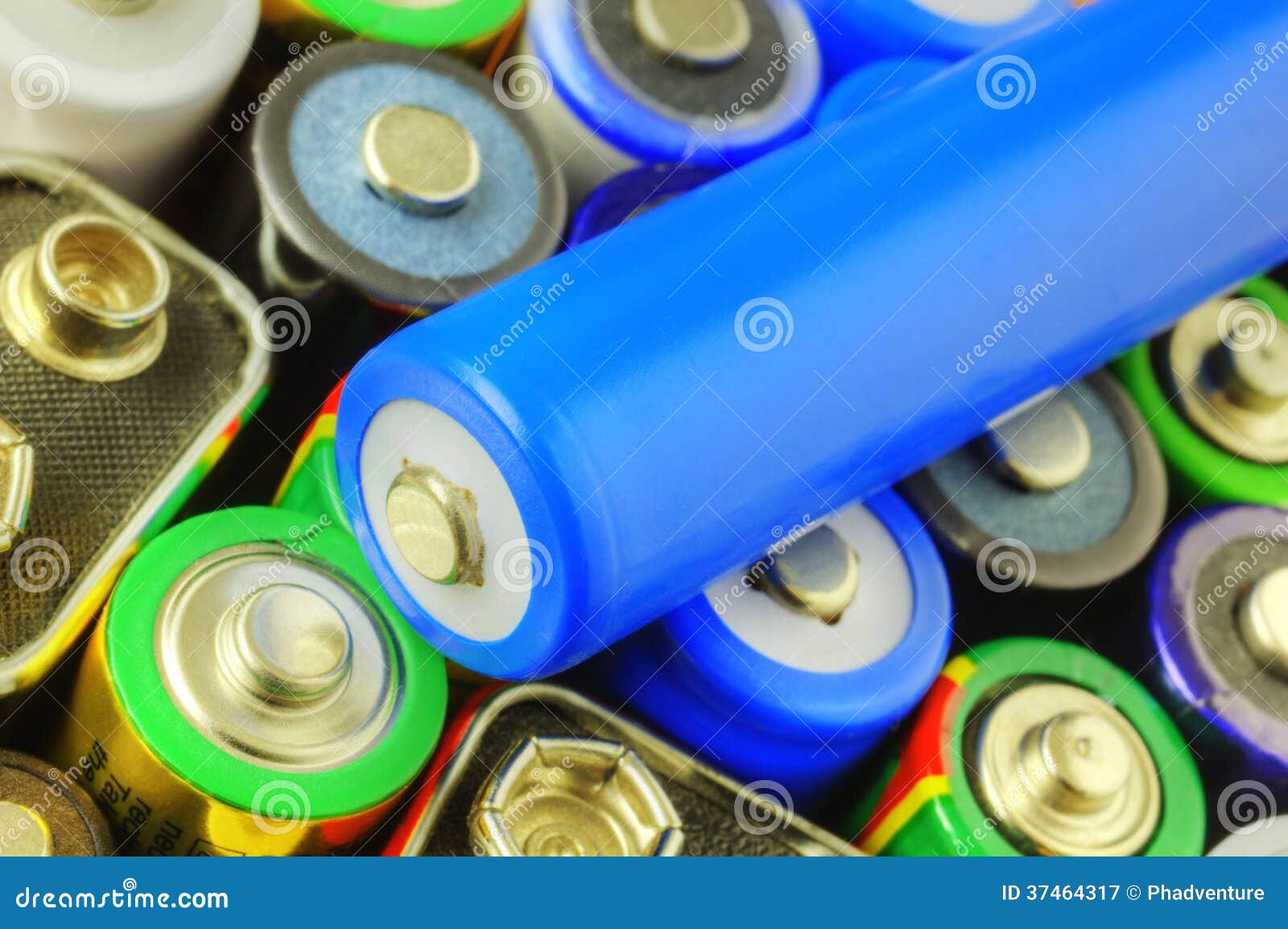 Collection of Different Batteries Stock Image - Image of energy ...