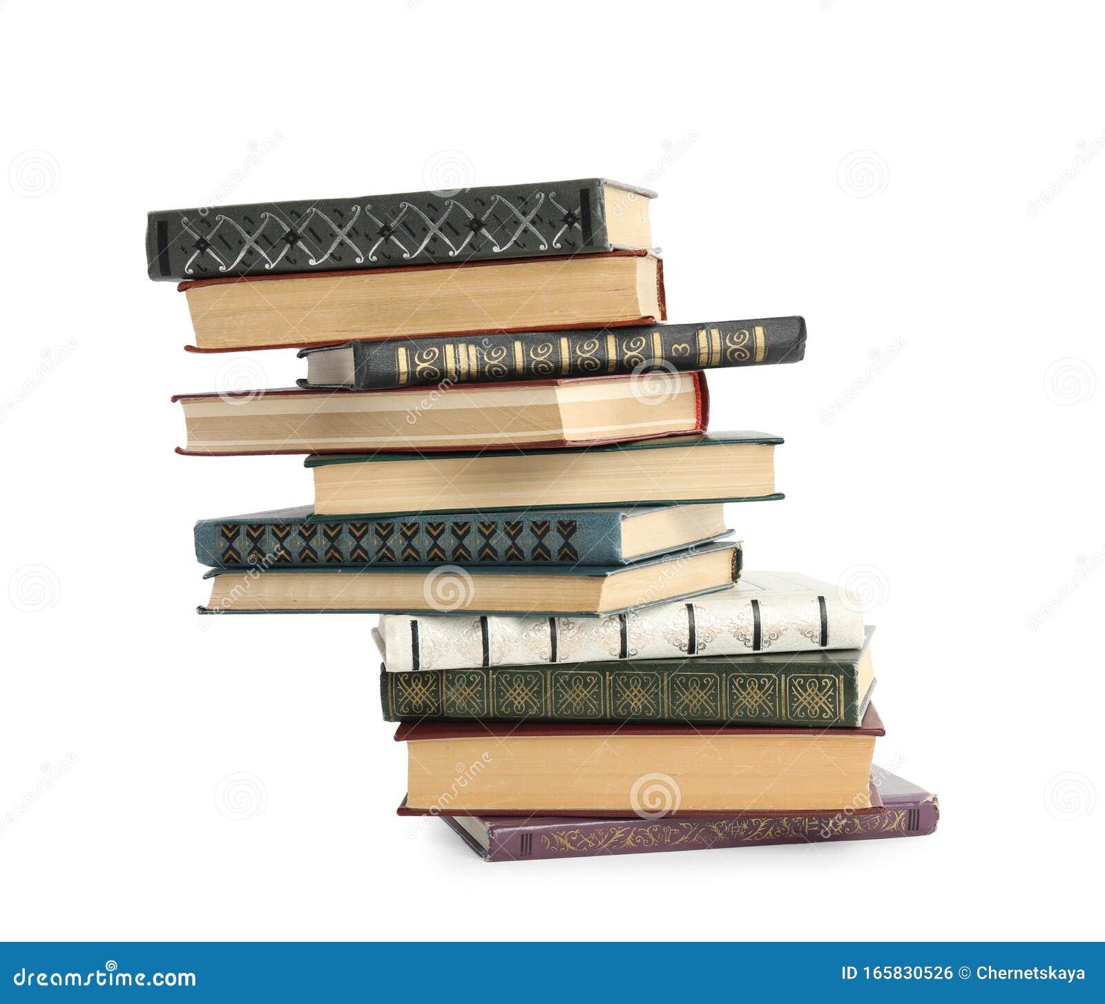 Collection of Different Books Isolated Stock Photo - Image of white ...