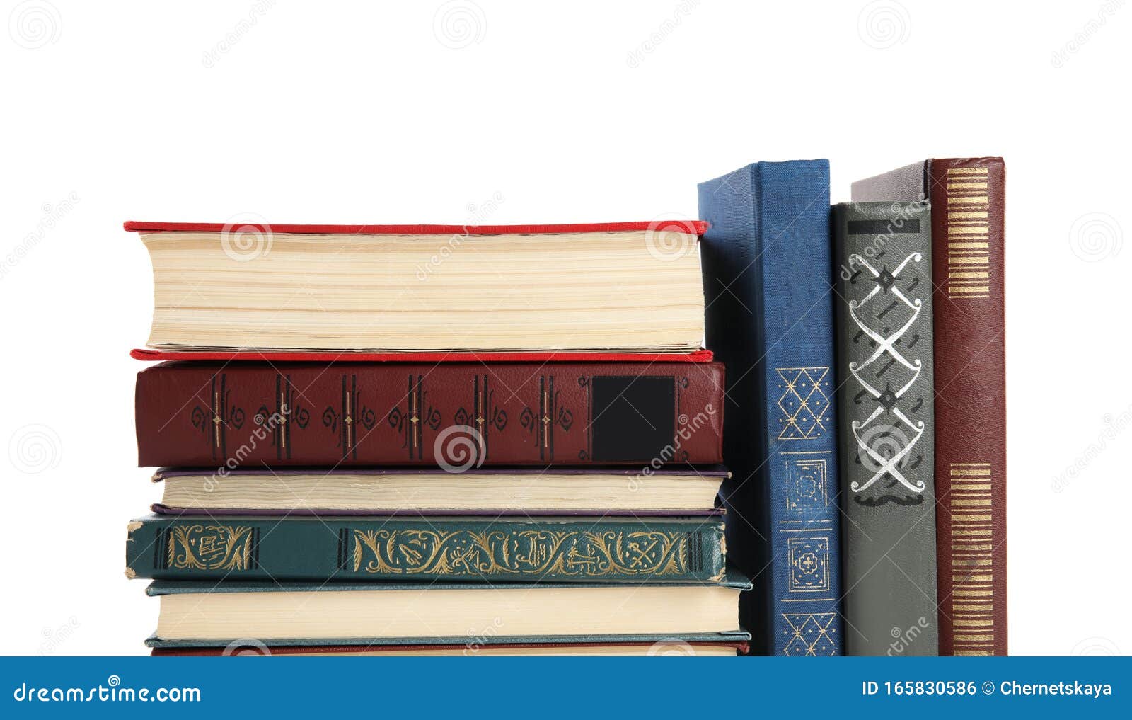 Collection of Different Books Isolated Stock Photo - Image of hardcover ...