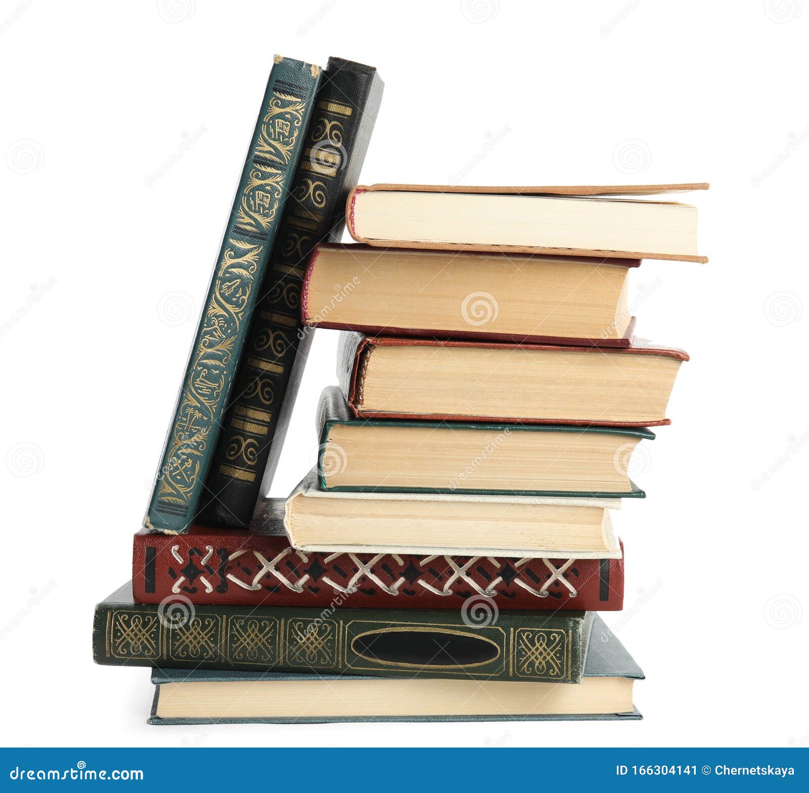 Collection of Different Books Isolated Stock Image - Image of print ...