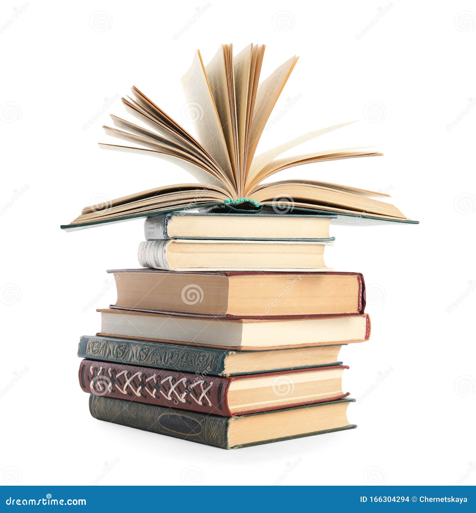 Collection of Different Books Isolated Stock Photo - Image of group ...