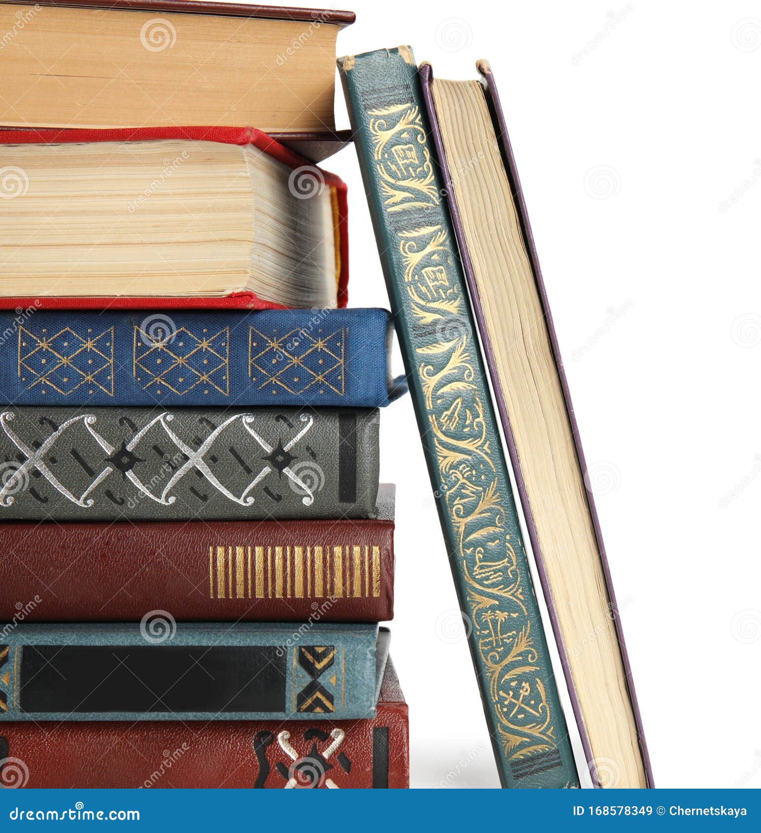 Collection of Different Books Isolated Stock Image - Image of learn ...