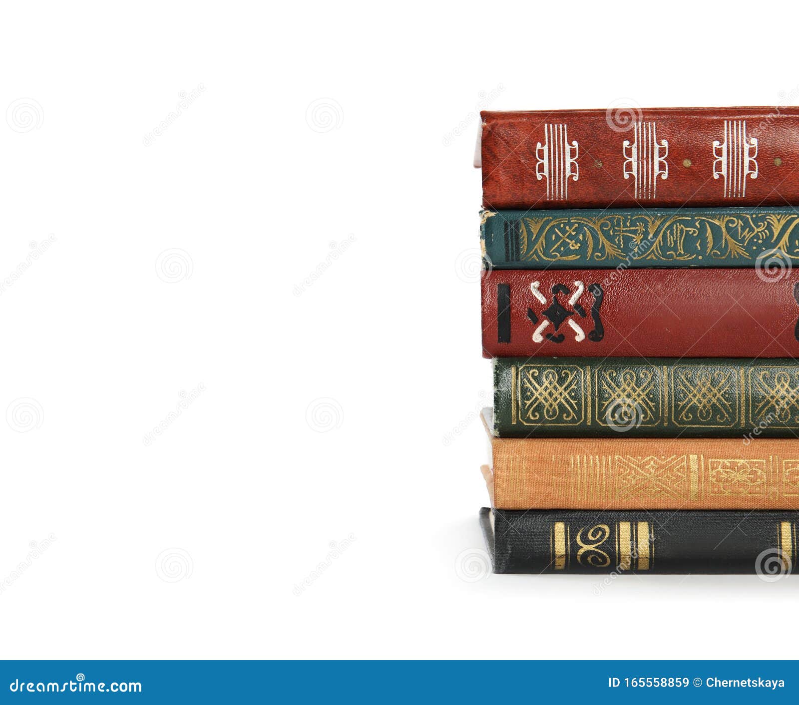Collection of Different Books on White Stock Image - Image of group ...