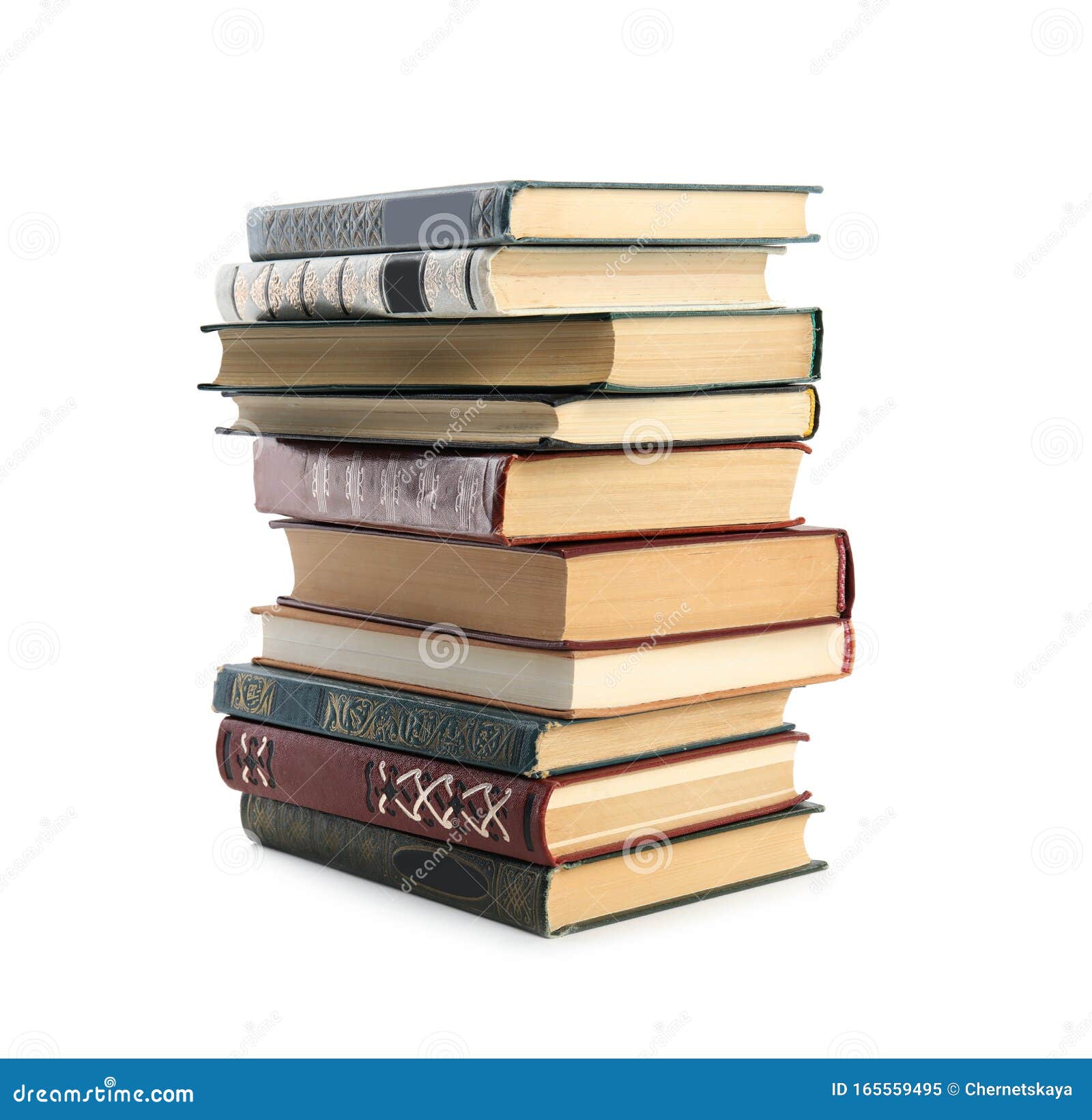Collection of Different Books Isolated on White Stock Image - Image of ...