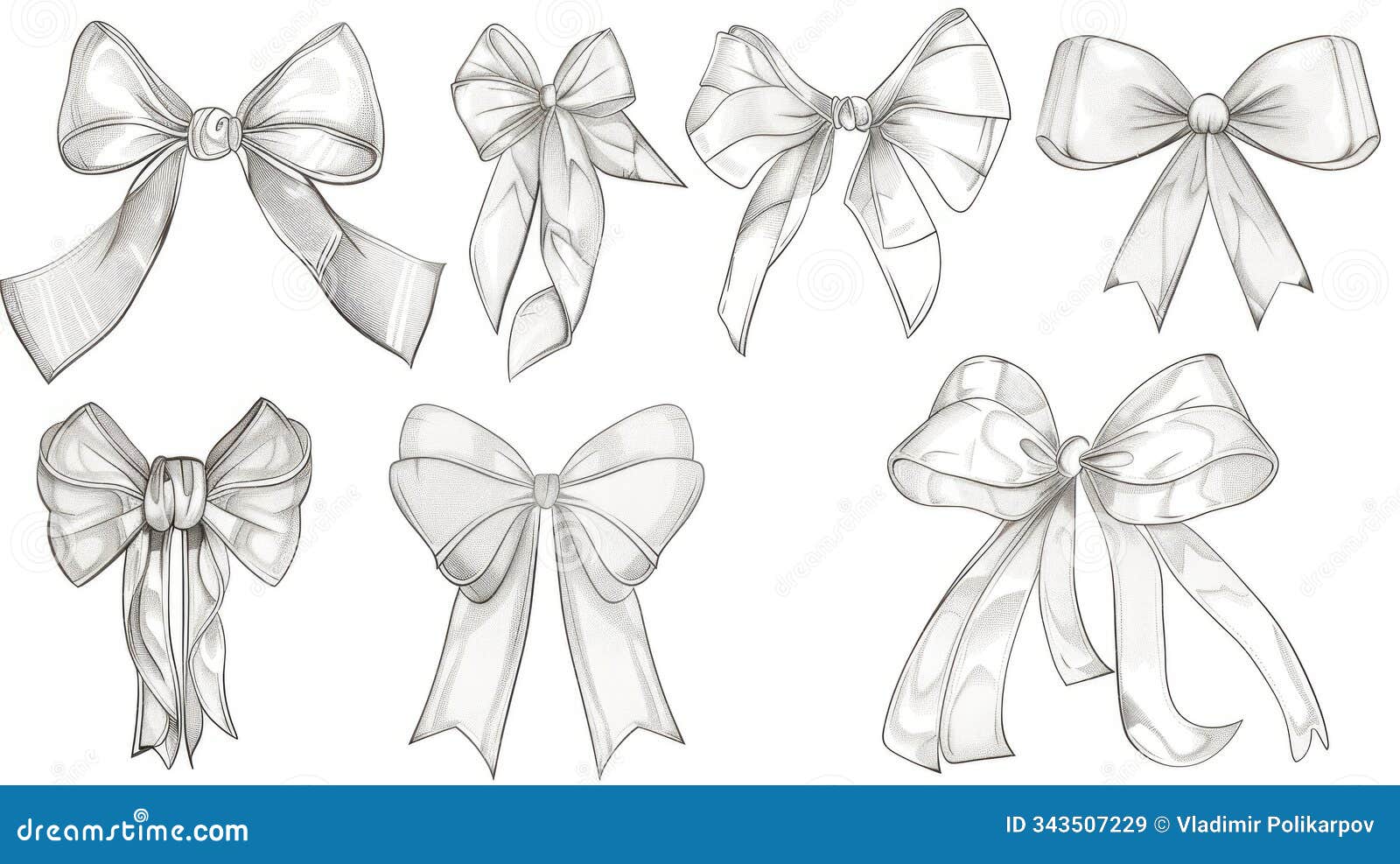 A Collection of Different Bow Designs and Styles Stock Image - Image of ...