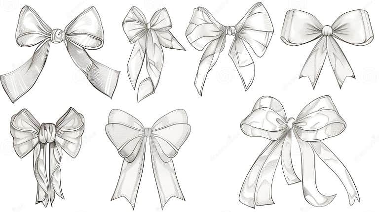 A Collection of Different Bow Designs and Styles Stock Image - Image of ...