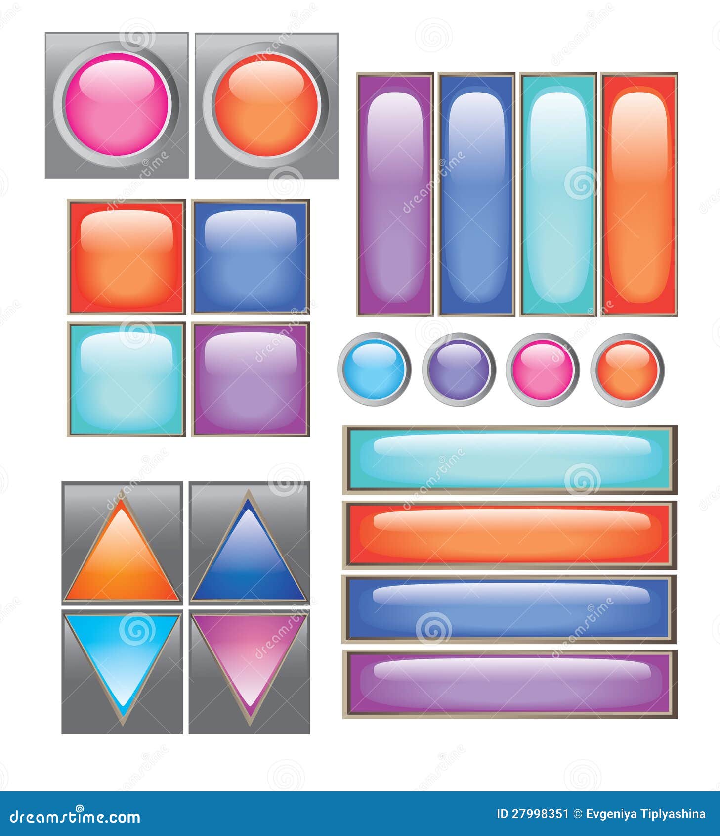 Collection of Different Buttons Stock Vector - Illustration of icons ...