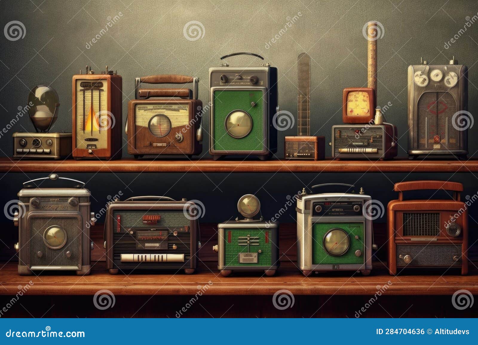 Collection of Different Classic Old Radios Stock Illustration ...