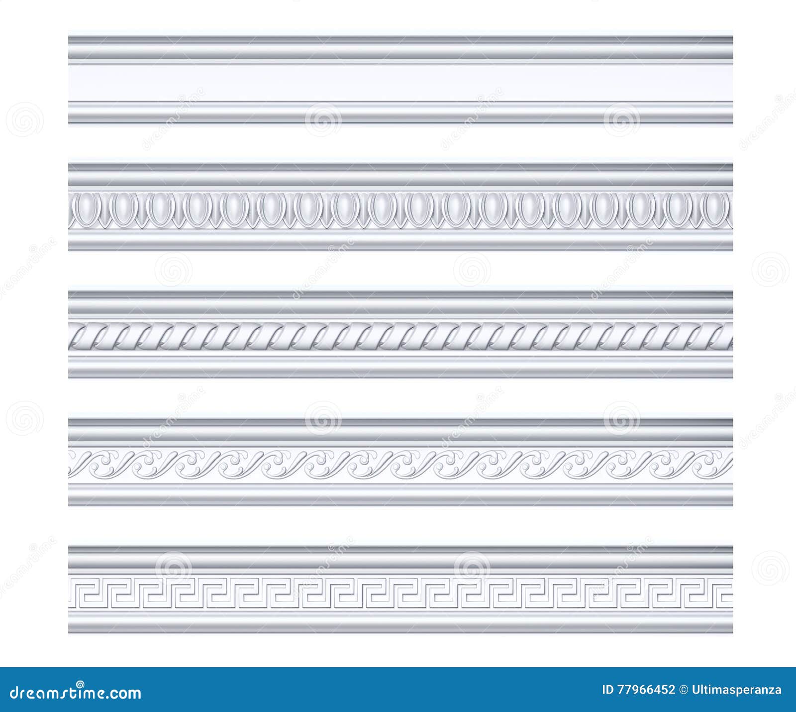 Collection of Different Classical Cornices Isolated on White Stock ...