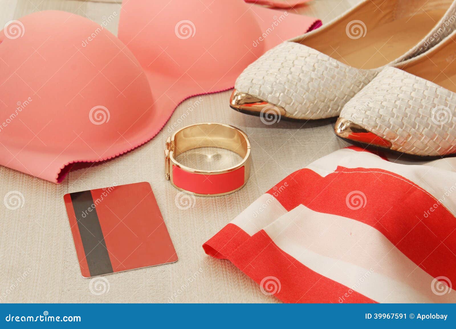 Collection of Different Clothes on the Couch Stock Image - Image of ...