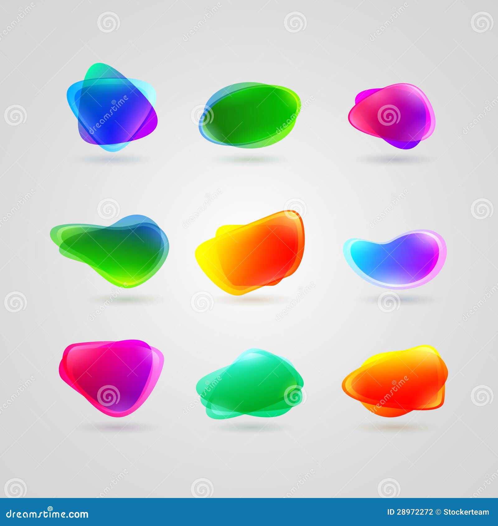 Collection of Different Color Blots Stock Illustration - Illustration ...