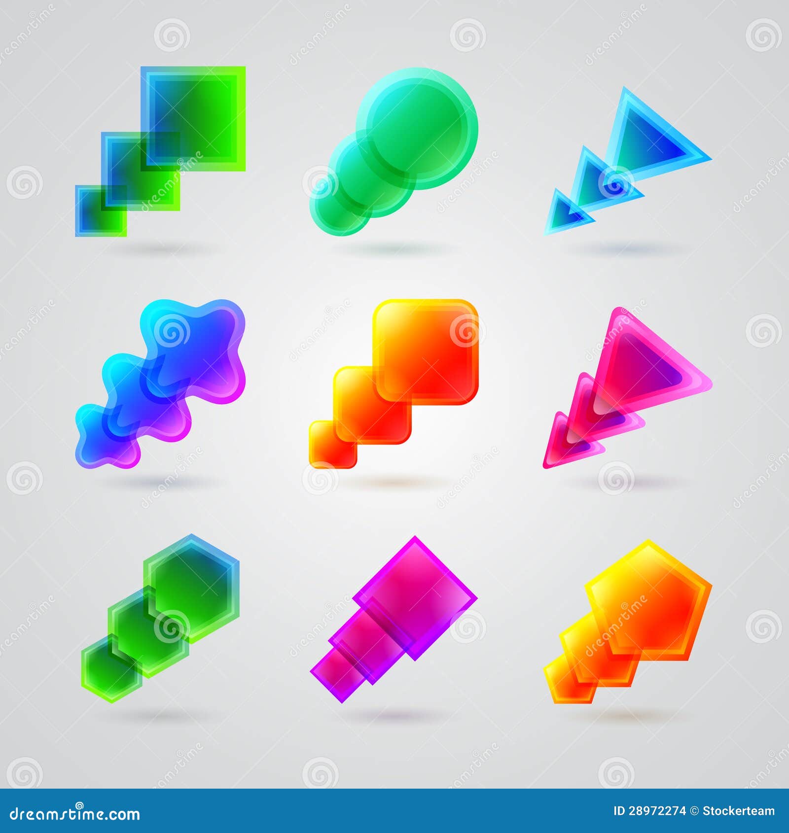 Collection of Different Color Figures Stock Illustration - Illustration ...