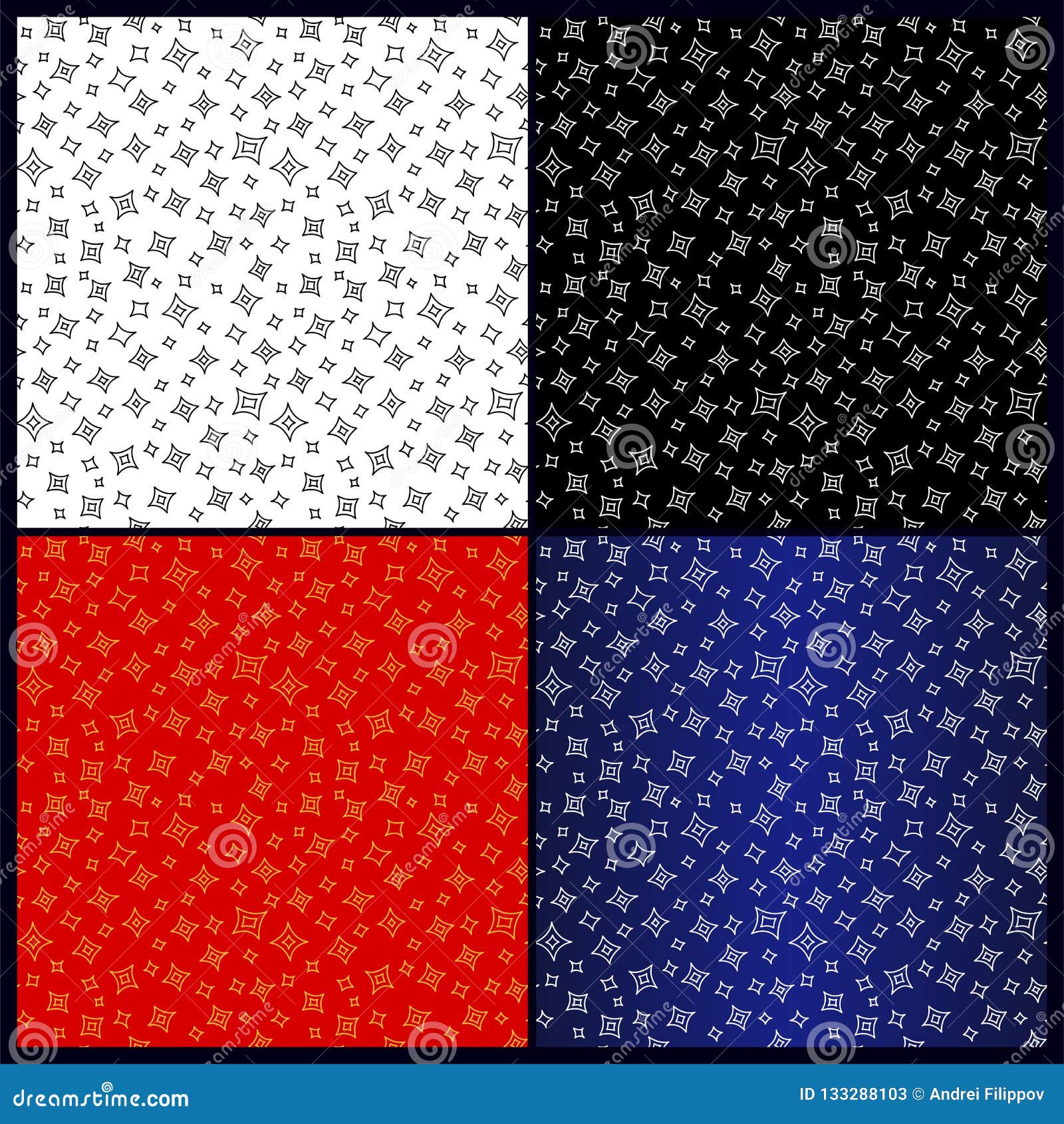 Different Color Seamless Patterns with Stars Stock Vector ...