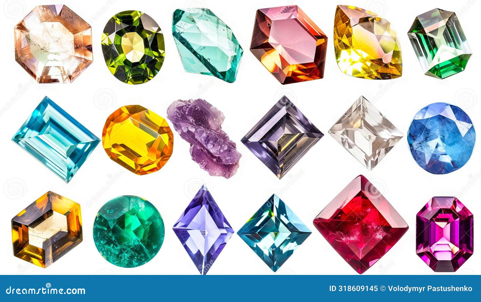 A Collection of Different Colored Gemstones Stock Image - Image of ...