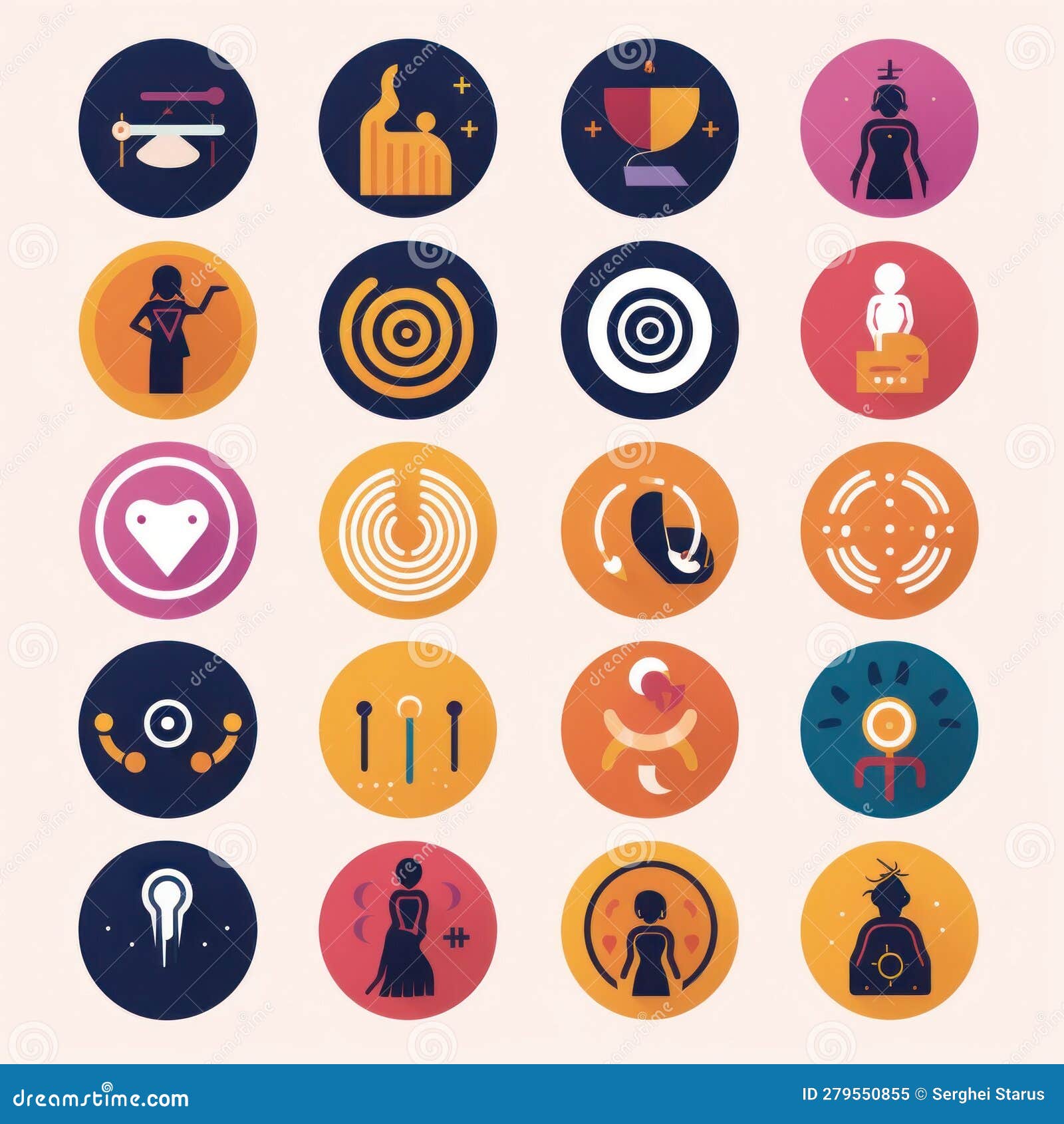 A Collection of Different Colored Icons in a Circle. Generative AI ...