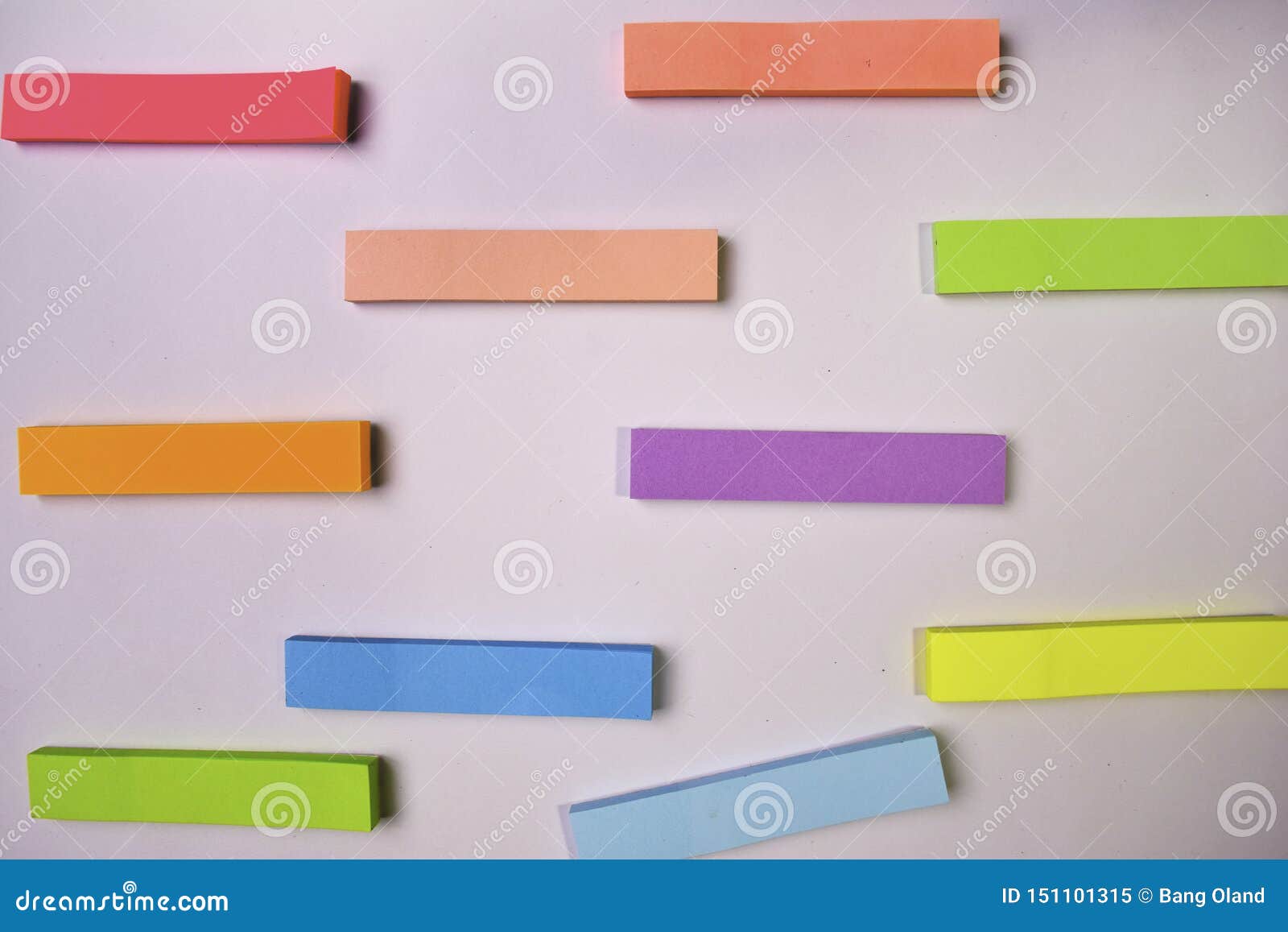 Collection of Different Colored Sheets of Note Papers Isolated on White ...