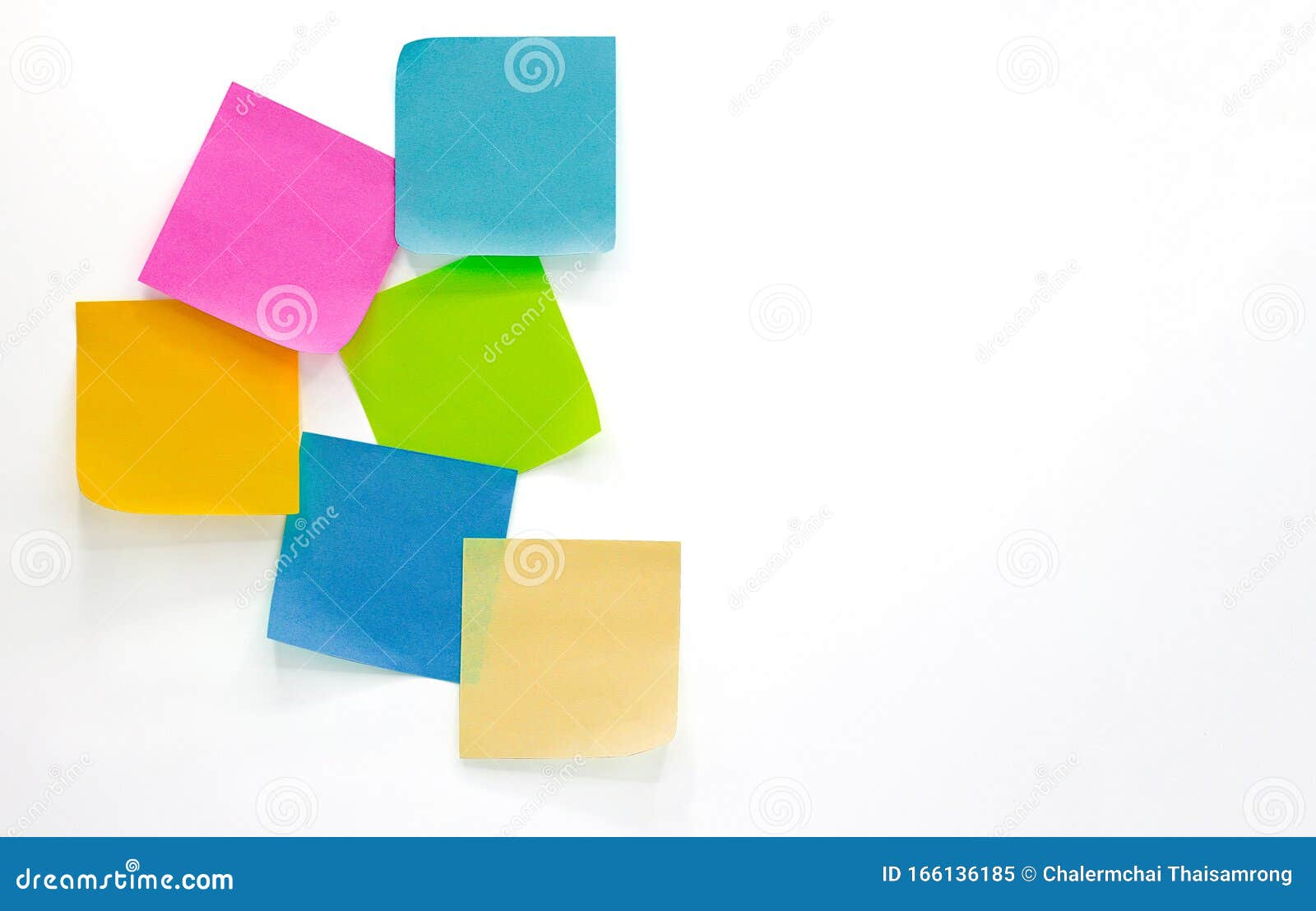 Collection Of Different Colored Sheets Of Note Papers Isolated On White ...