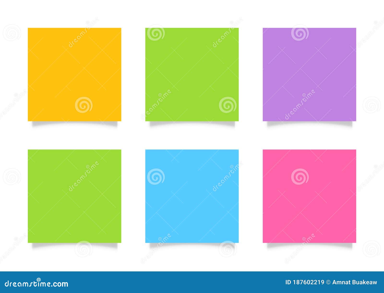 Colored Sheets of Note Papers Isolated on White Background, Worksheet ...