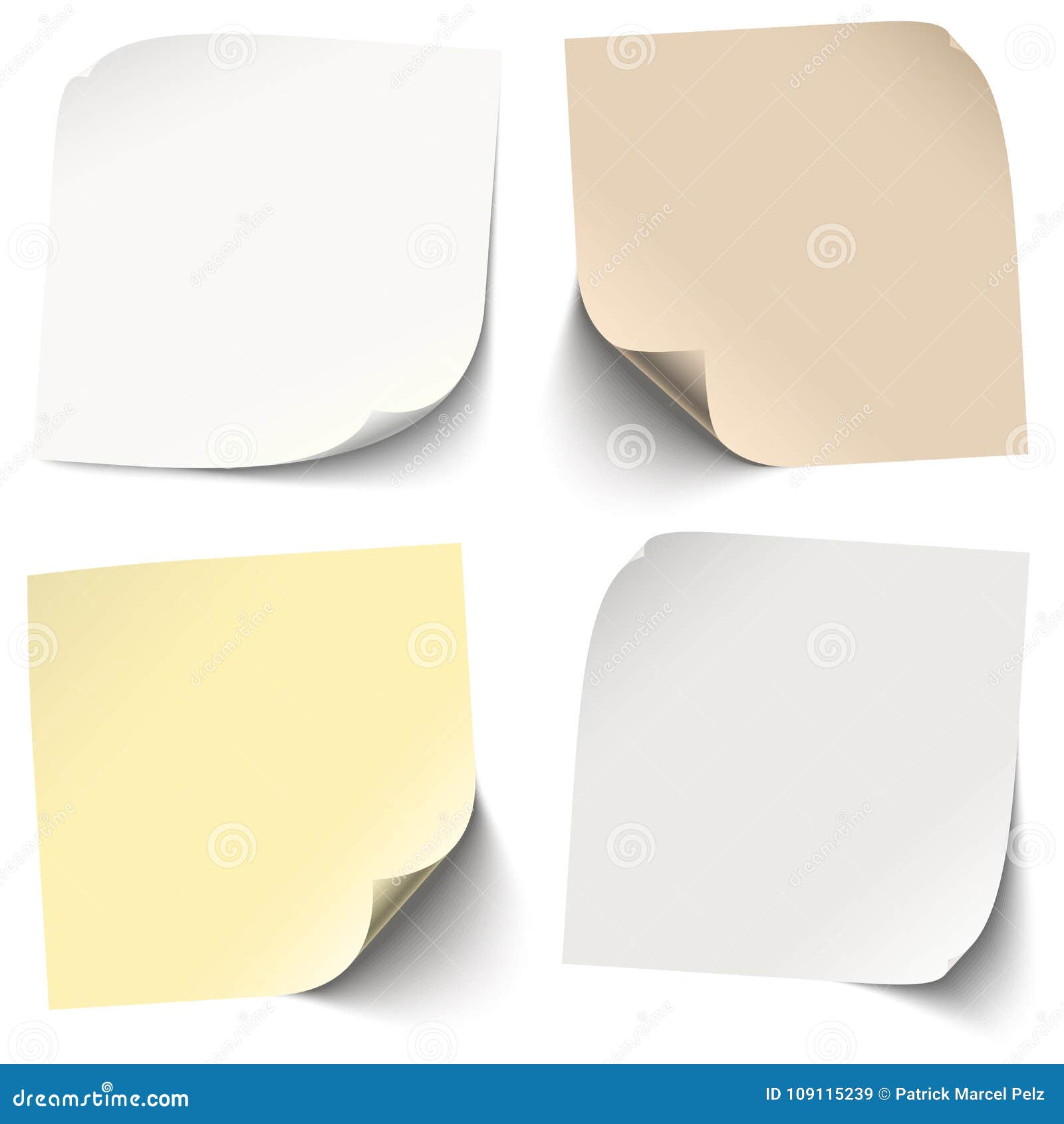 Colored Sticky Notes Collection Stock Vector - Illustration of memory ...