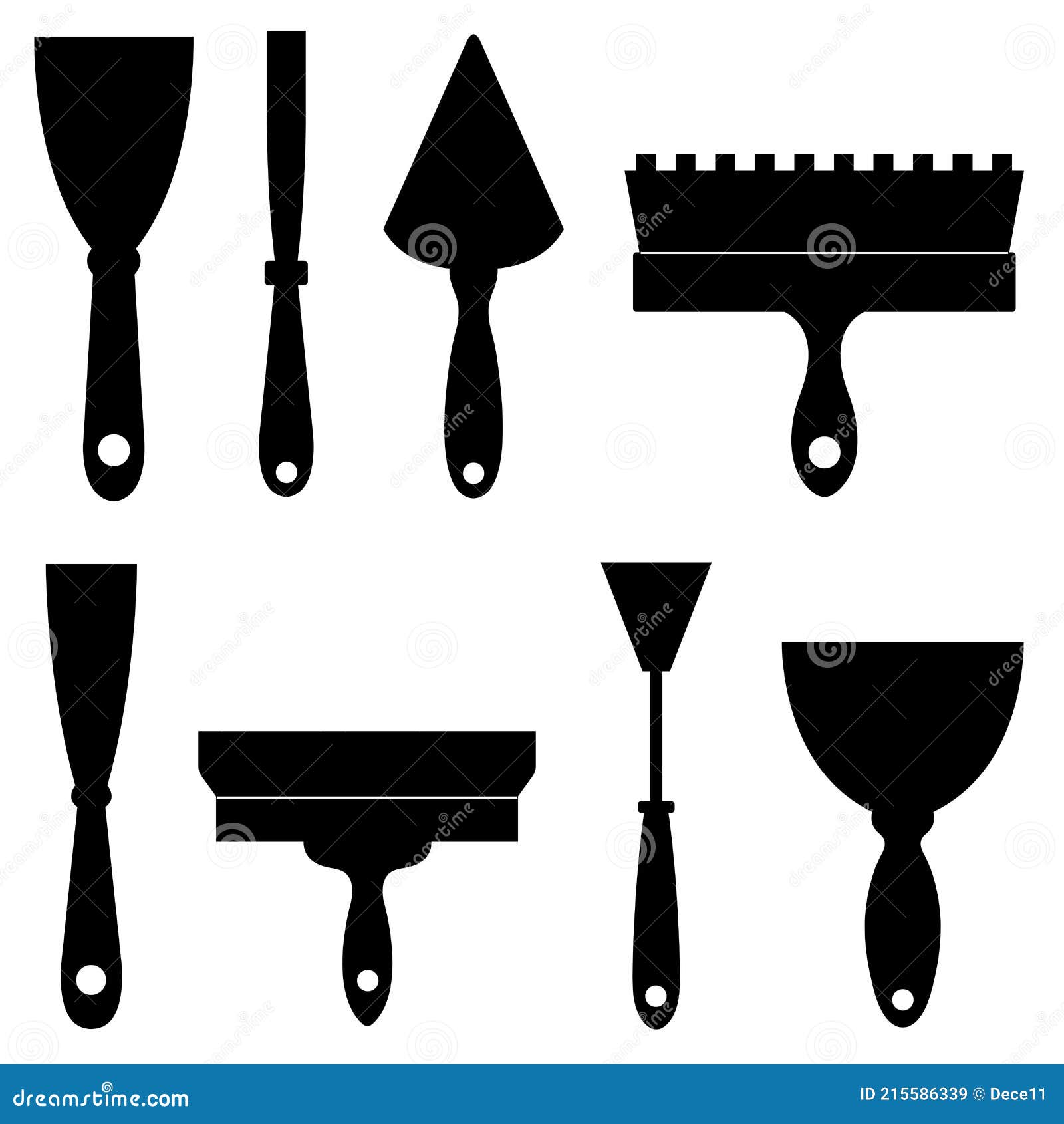 Set Of Different Construction Spatulas Cartoon Vector | CartoonDealer ...