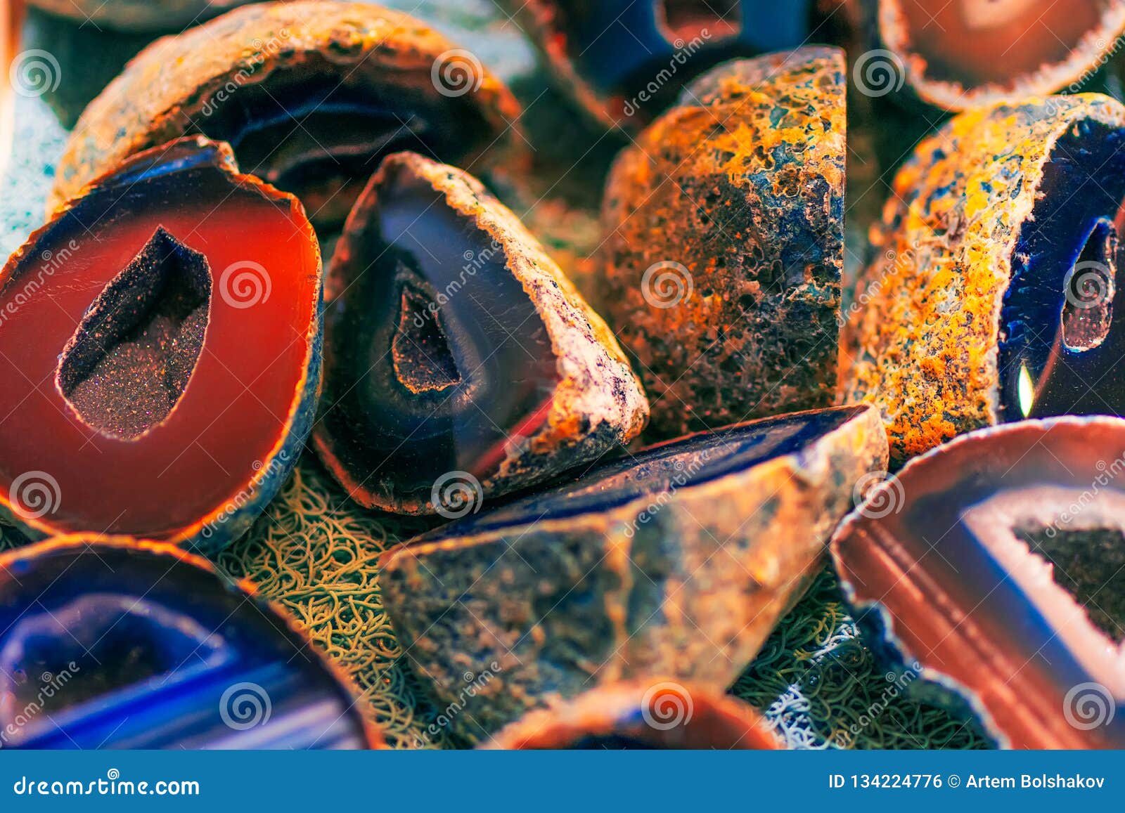 Collection of Different Crystals. Gemstones Pattern. Crystal Cross ...