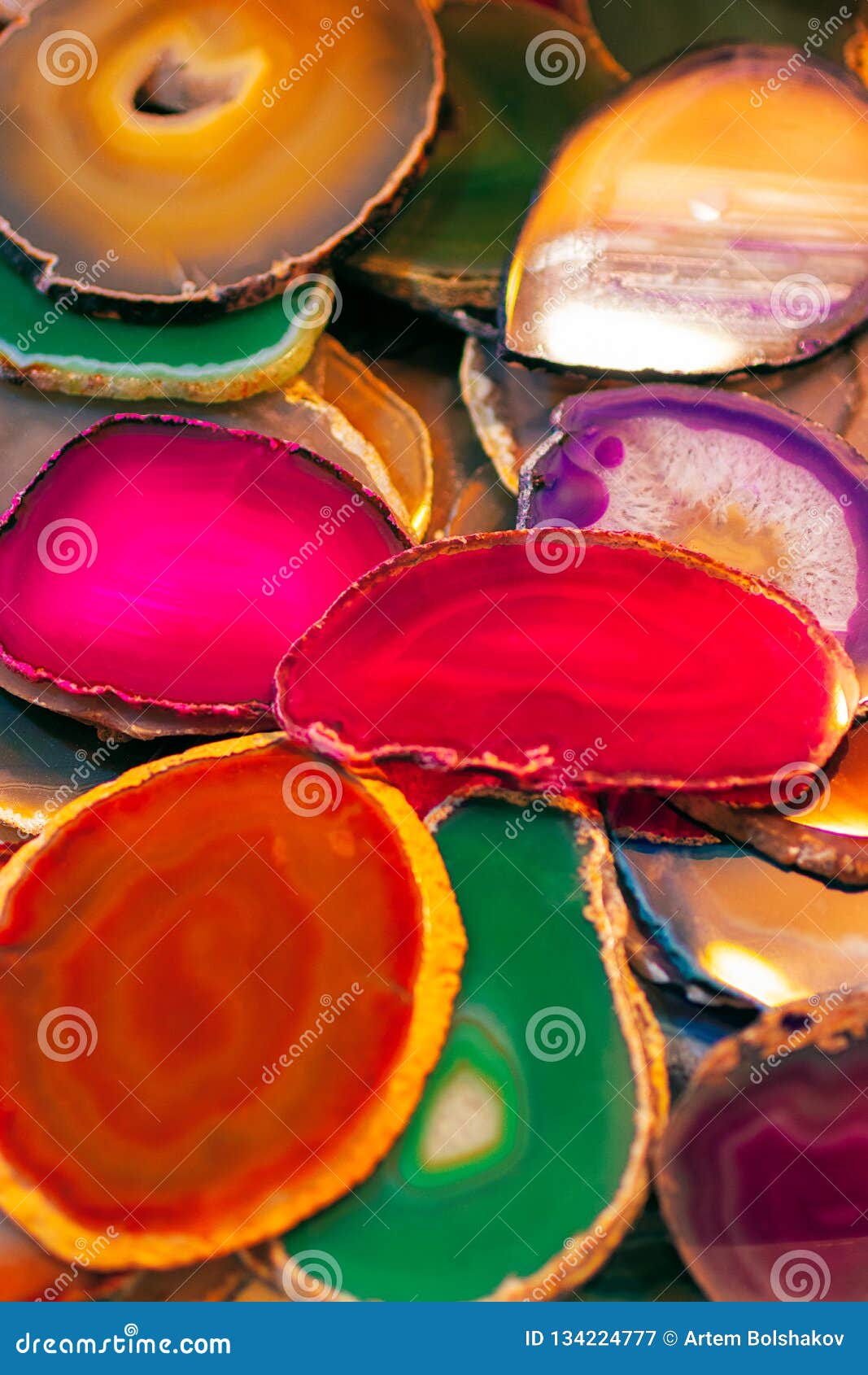 Collection of Different Crystals. Gemstones Pattern. Crystal Cross ...