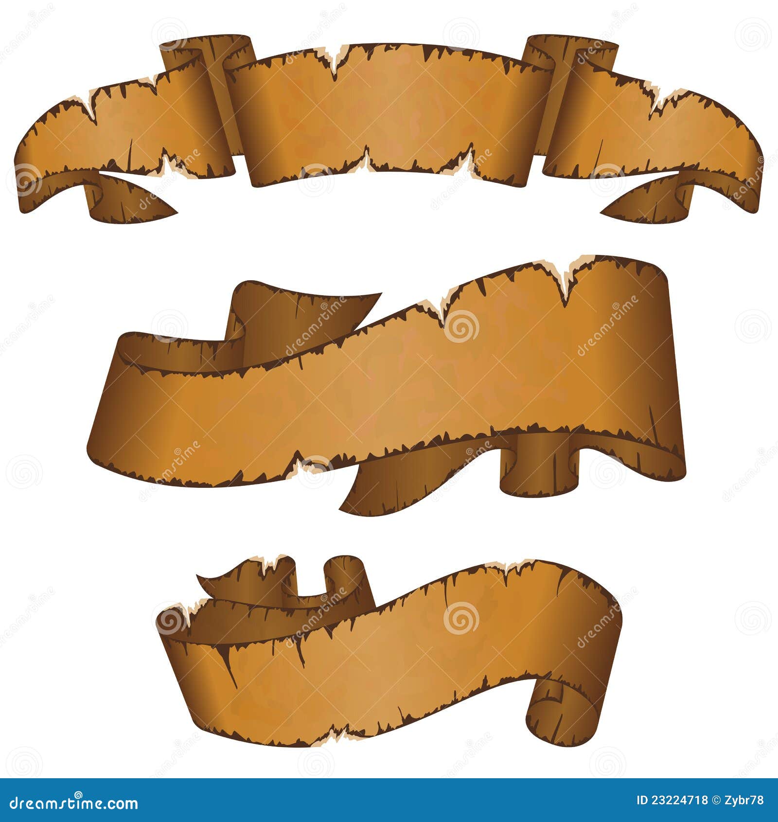 Collection Different Dirty Old Ribbon Stock Vector - Illustration of ...