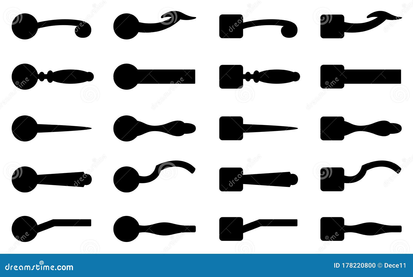 Collection of Different Door Knobs Stock Vector - Illustration of ...