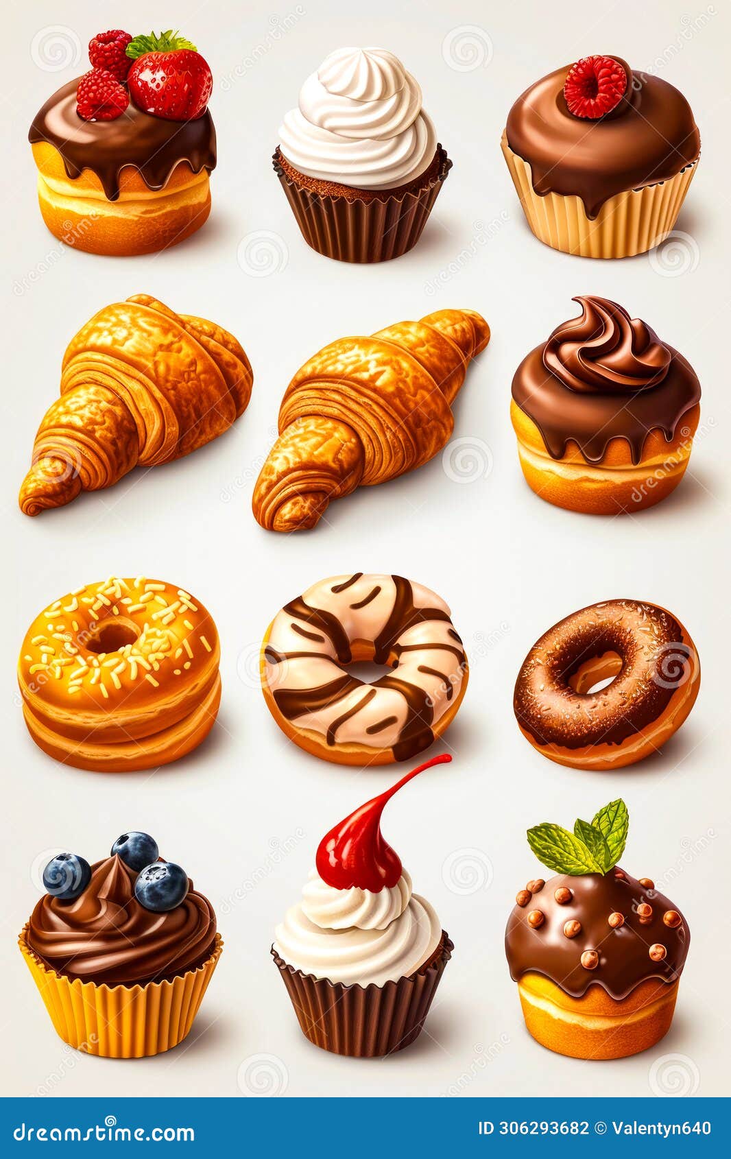 Collection of Different Flavored Pastries and Donuts. Generative AI ...