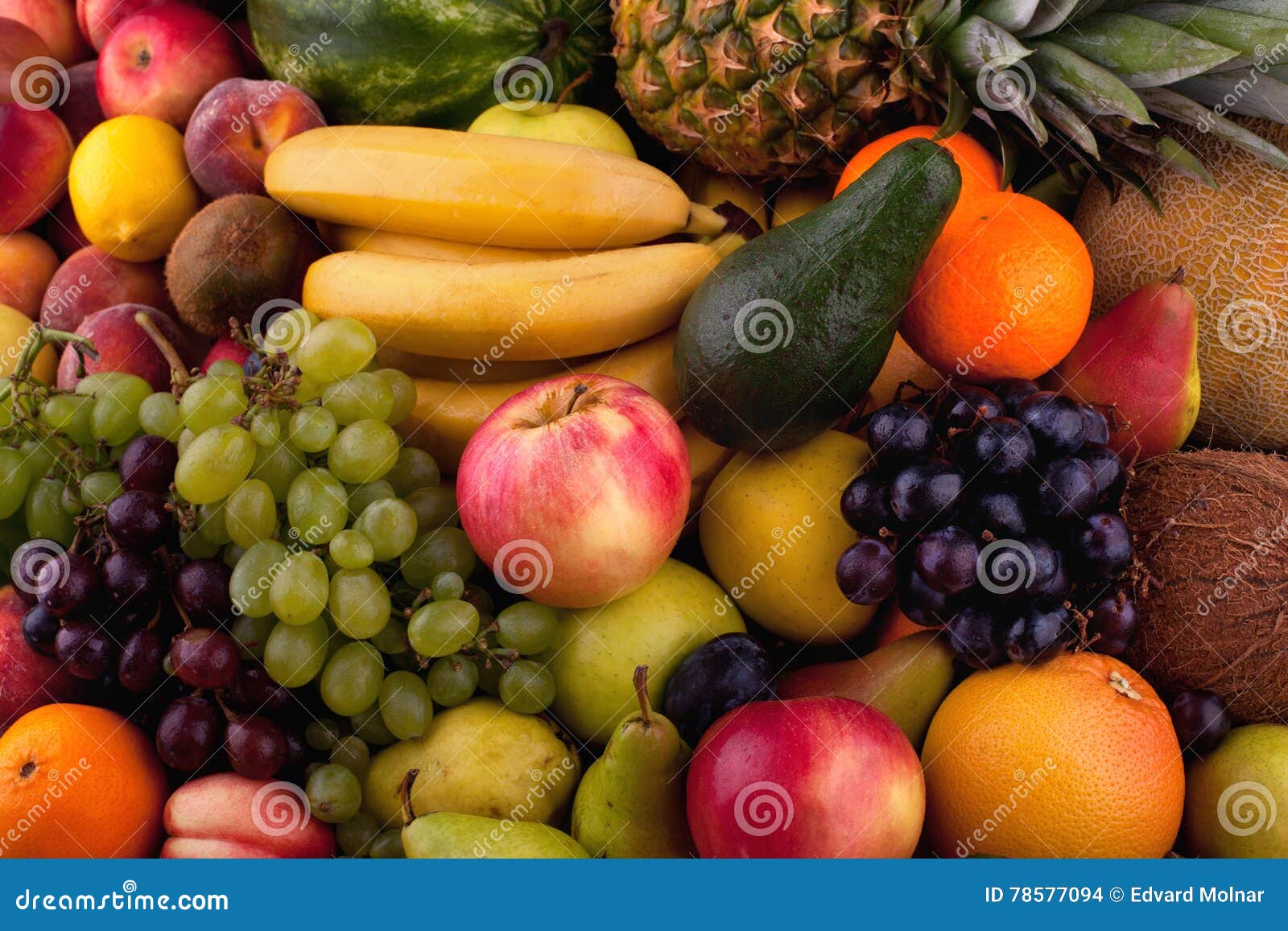 Collection of Different Fruits Stock Photo - Image of apples, green ...