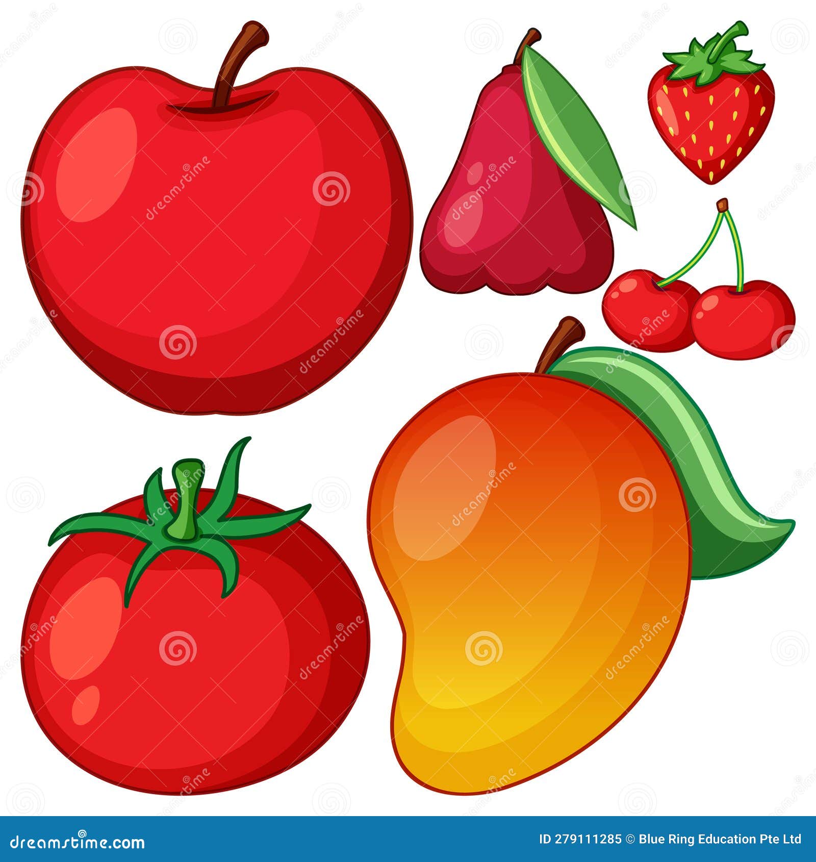 A Collection of Different Fruits Stock Vector - Illustration of taste ...