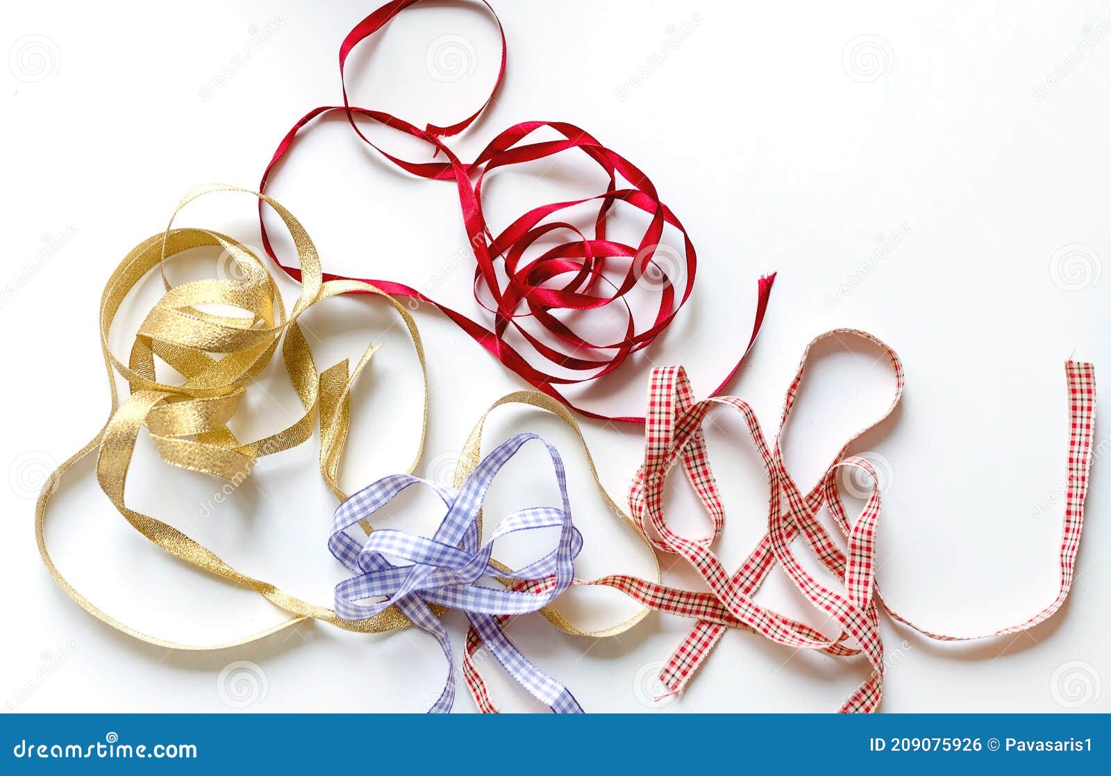 Collection of Different Gift Ribbons on a White Background Stock Photo ...