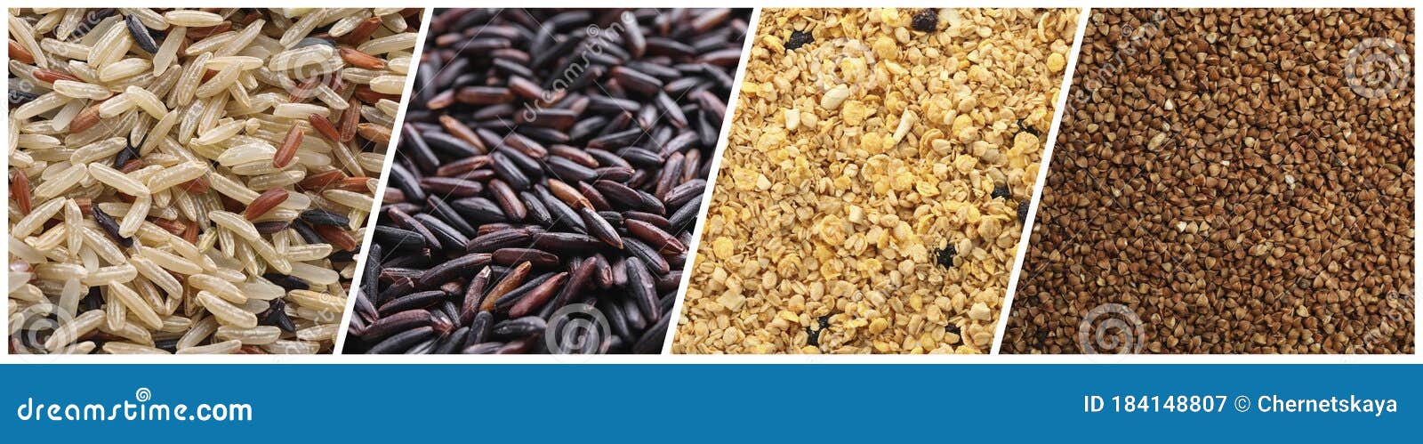 Collection of Grains and Cereals As Background. Banner Design Stock ...