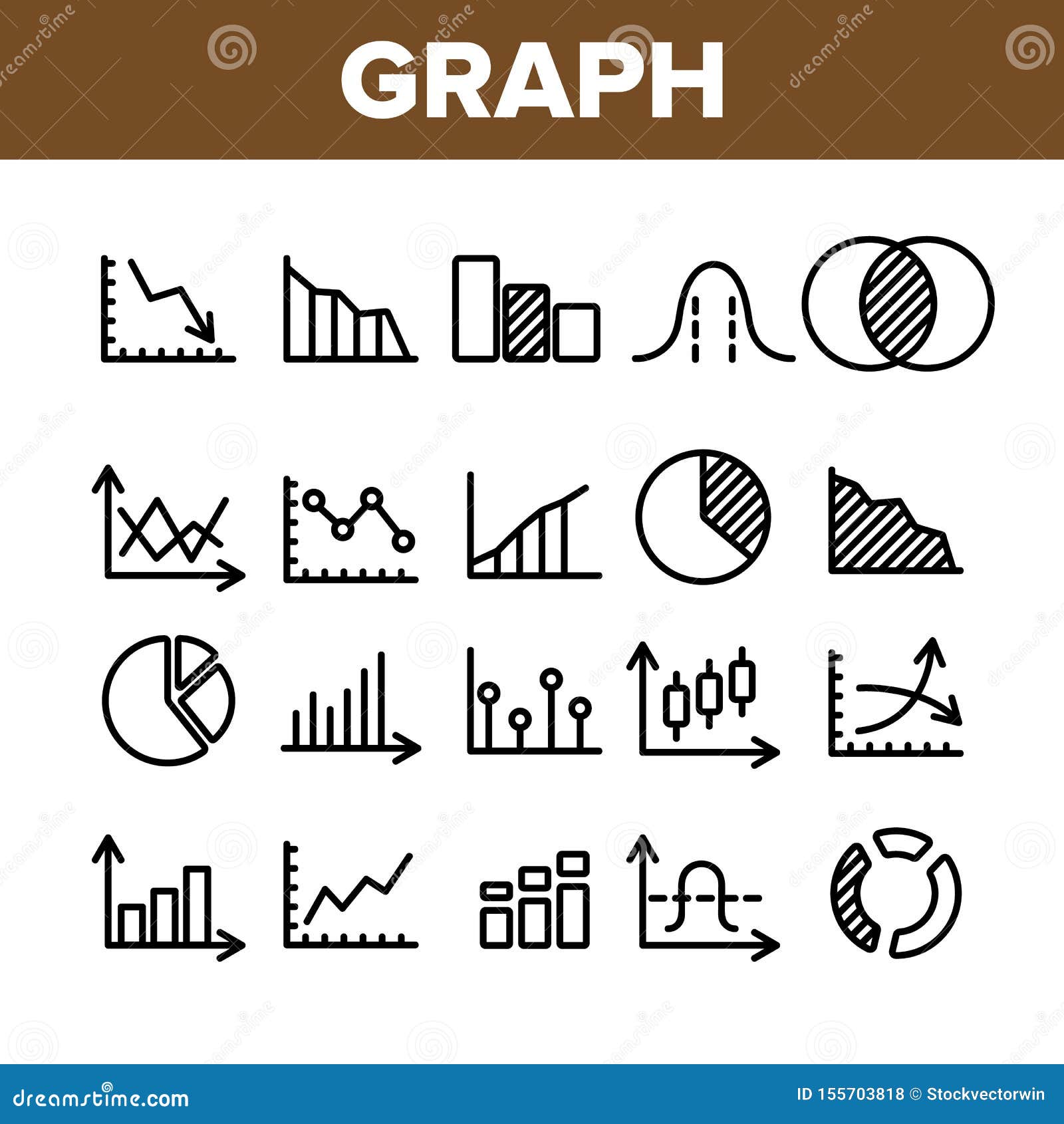 Collection Different Graph Sign Icons Set Vector Stock Vector ...