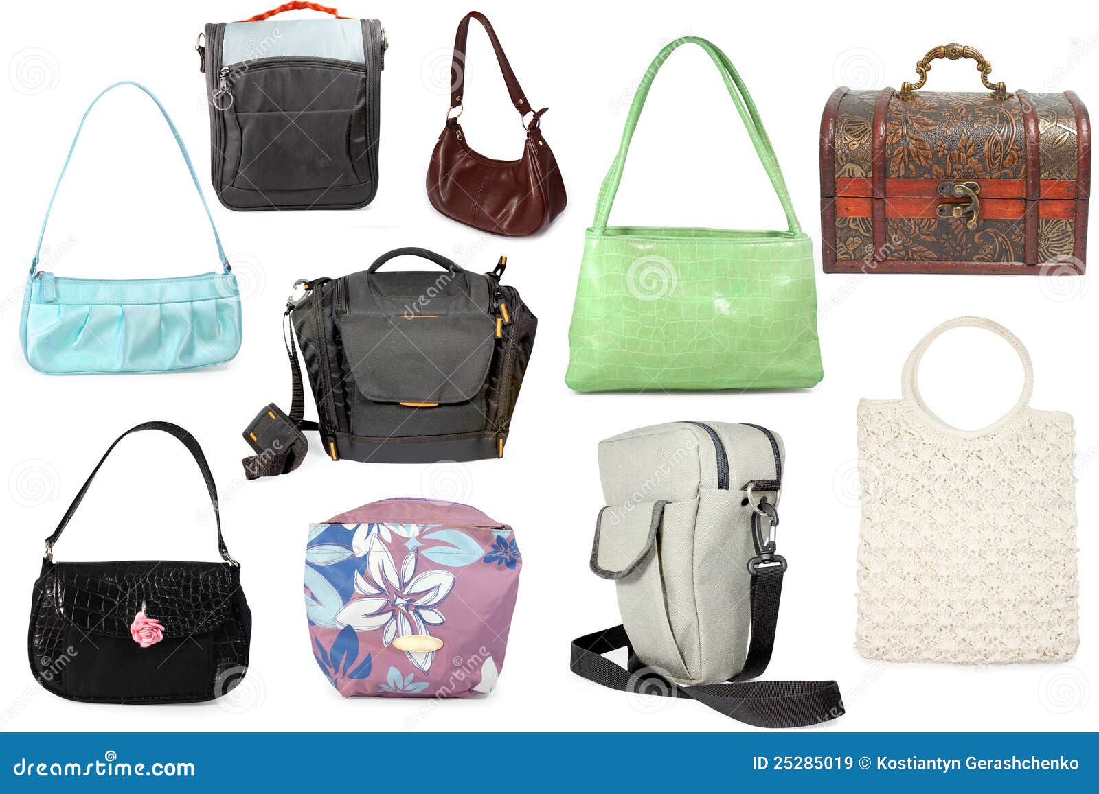 Collection of Different Handbags Stock Image - Image of brown, luggage ...