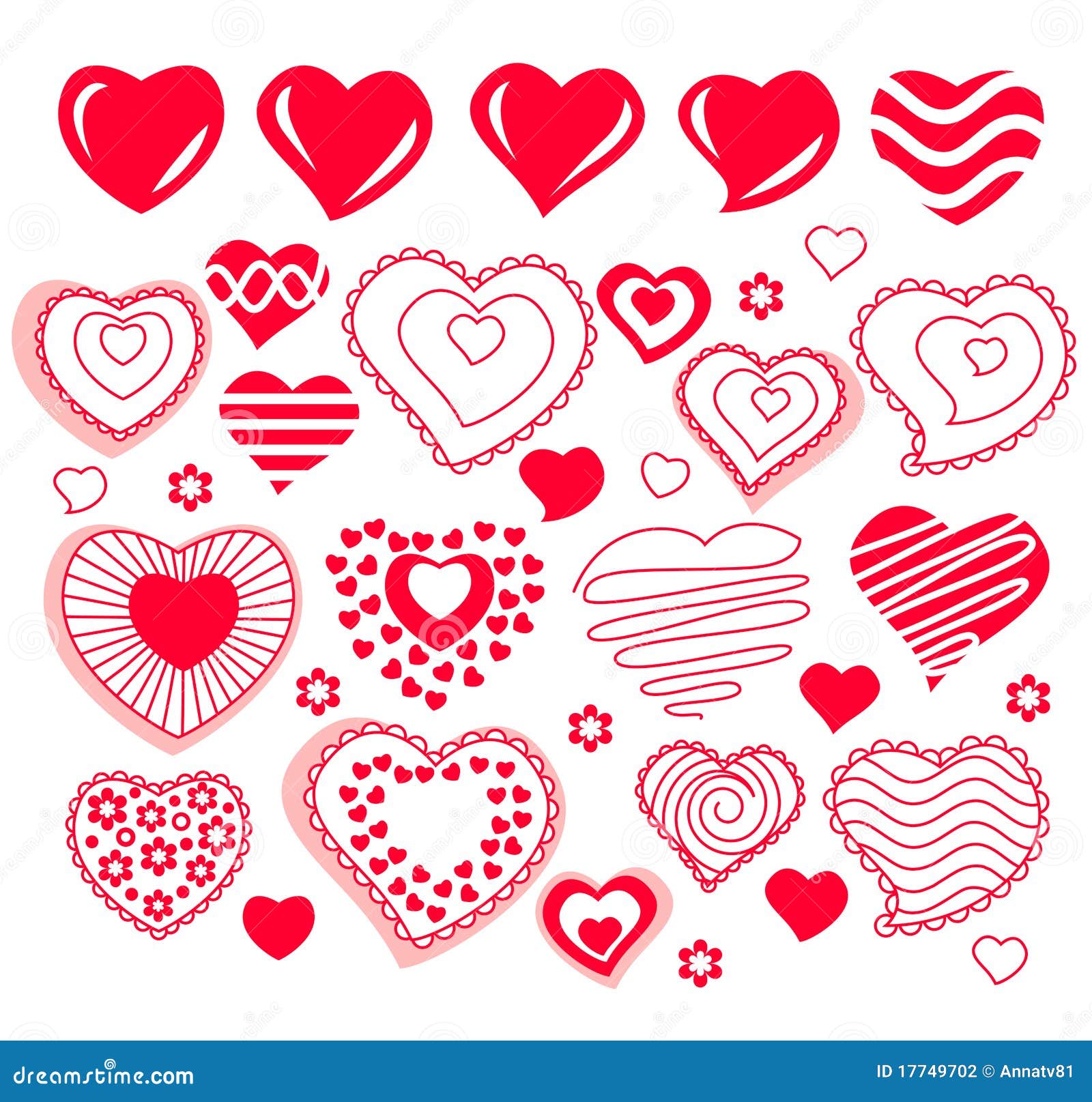 Collection of Different Heart Shapes Stock Vector - Illustration of ...