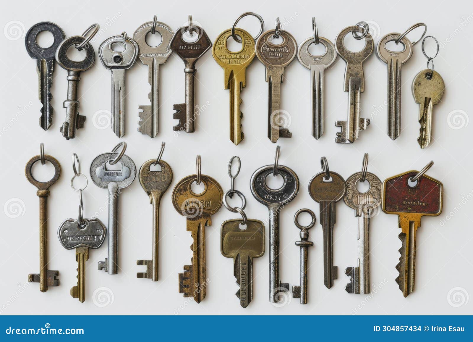 Collection of Different House Keys Isolated on White Background Stock ...