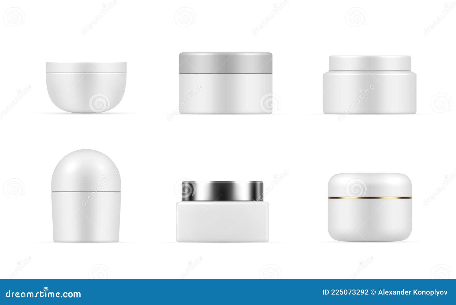 Collection of Different Jars of Cream Template Realistic Vector ...