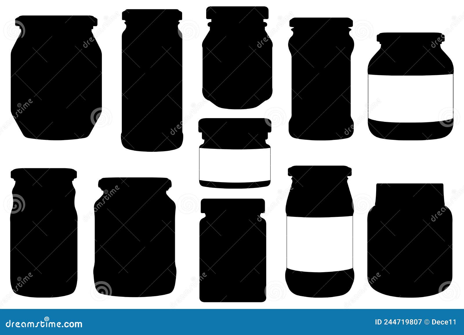 Collection of Different Jars Illustration Stock Vector - Illustration ...