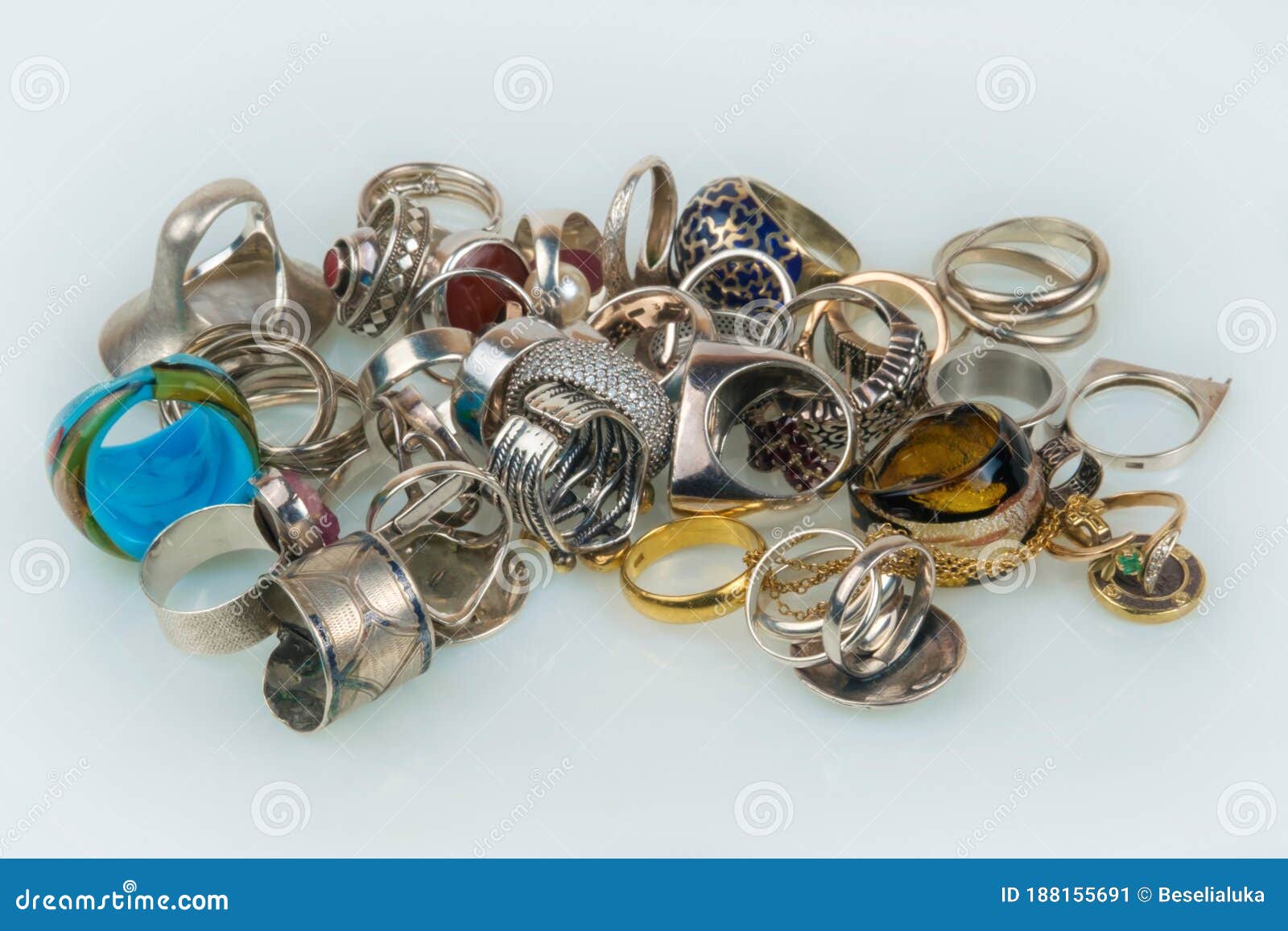 A Collection of Different Jewelry Stock Image - Image of personal ...