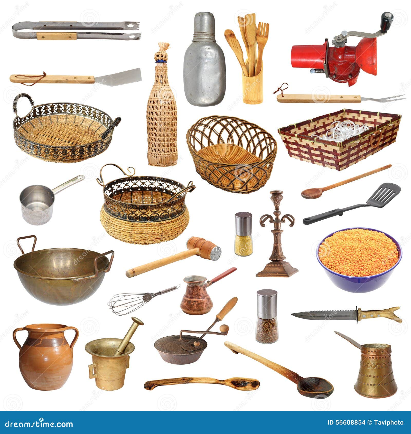 Collection of Different Kitchen Utensils and Objects Stock Photo ...