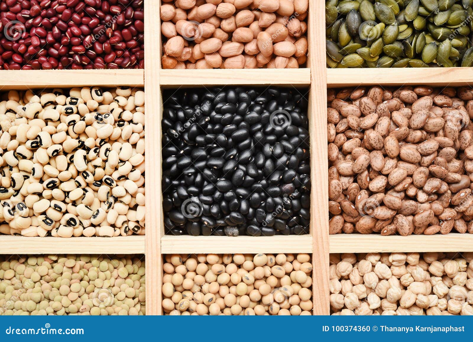Collection of Different Legumes Stock Photo - Image of grains, preto ...