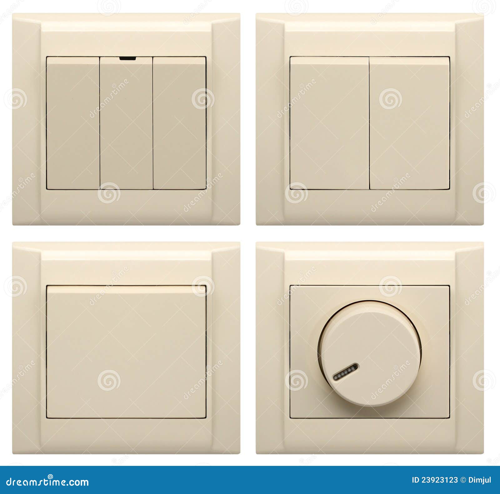Collection of Different Light Switch on White Stock Image - Image of ...