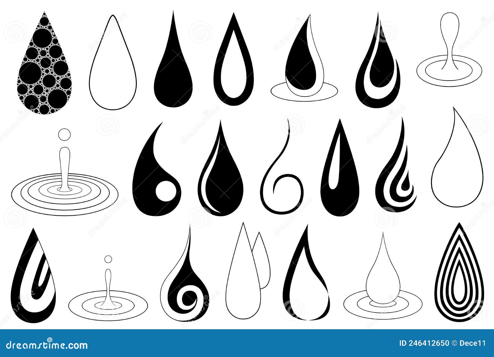 Set Of Different Liquid Shapes. Spot, Blot, Blob And Other Flowing ...