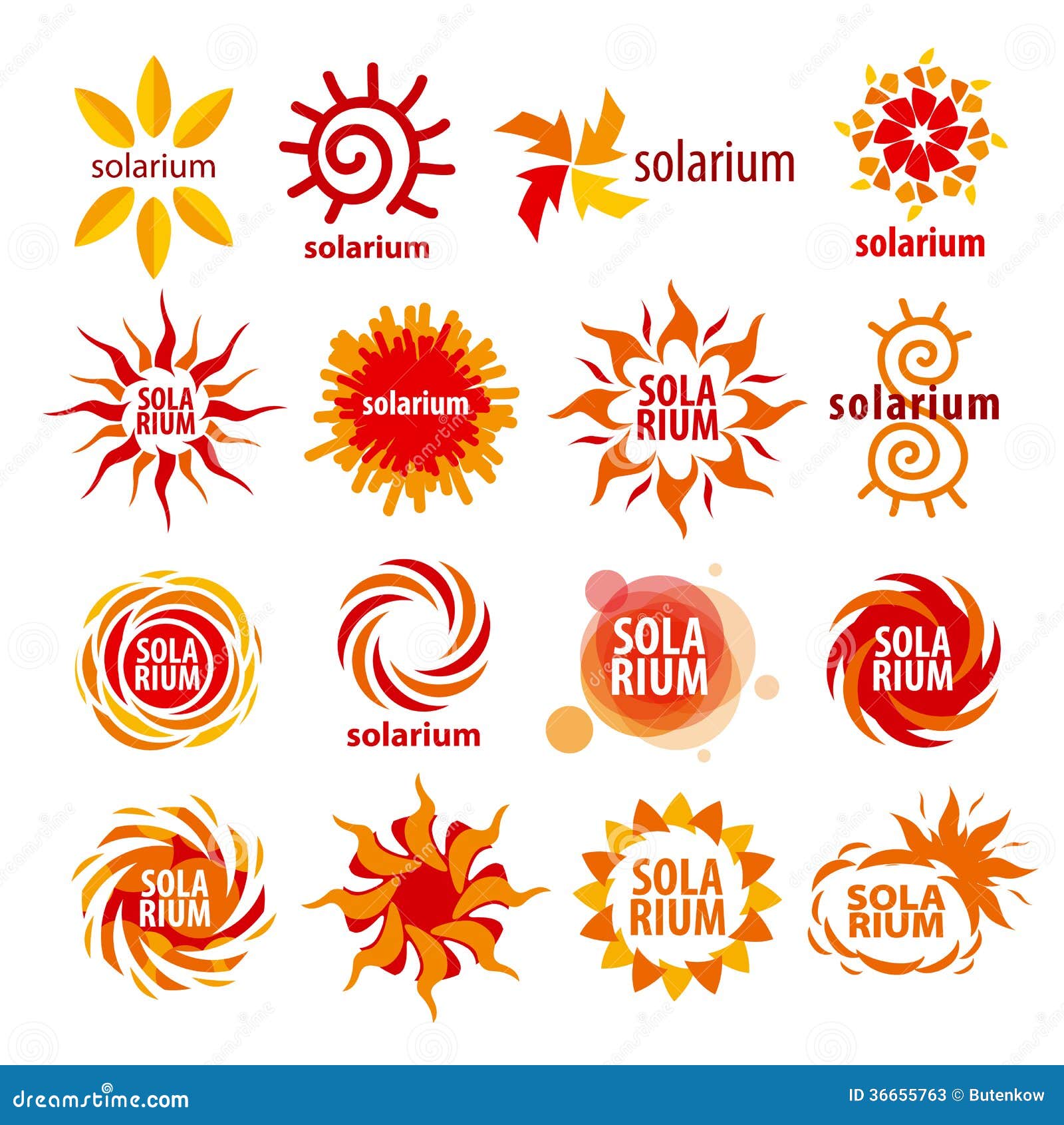 Collection of Different Logos for Solarium Stock Vector - Illustration ...