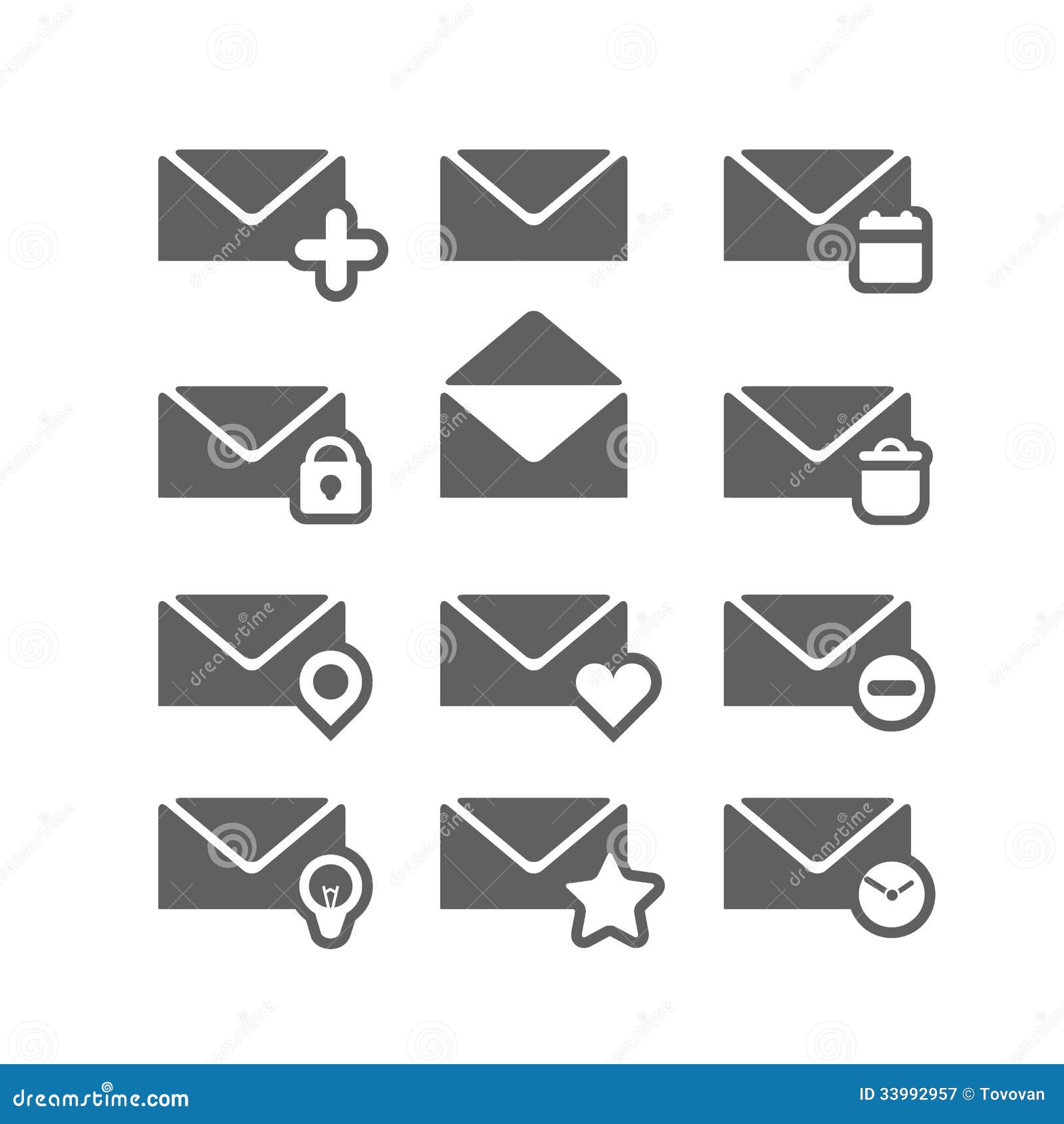 Collection of Different Mailing Web Icons Stock Vector - Illustration ...