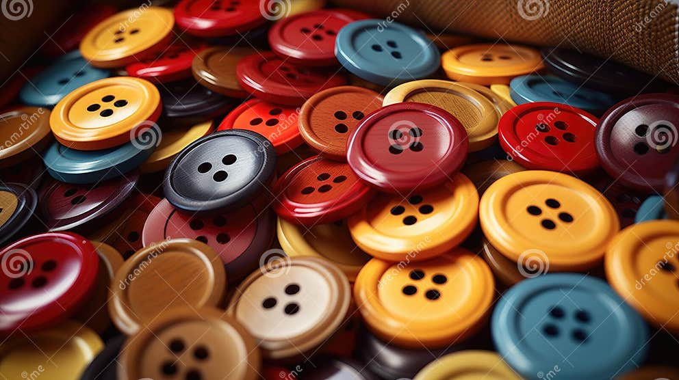 Collection of Different Multi Colored Buttons Stock Illustration ...