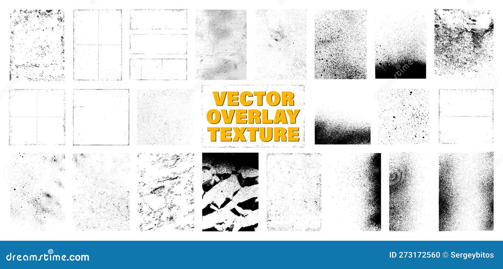 Collection of Different Overlay Textures. Big Set Vector Stamps Stock ...