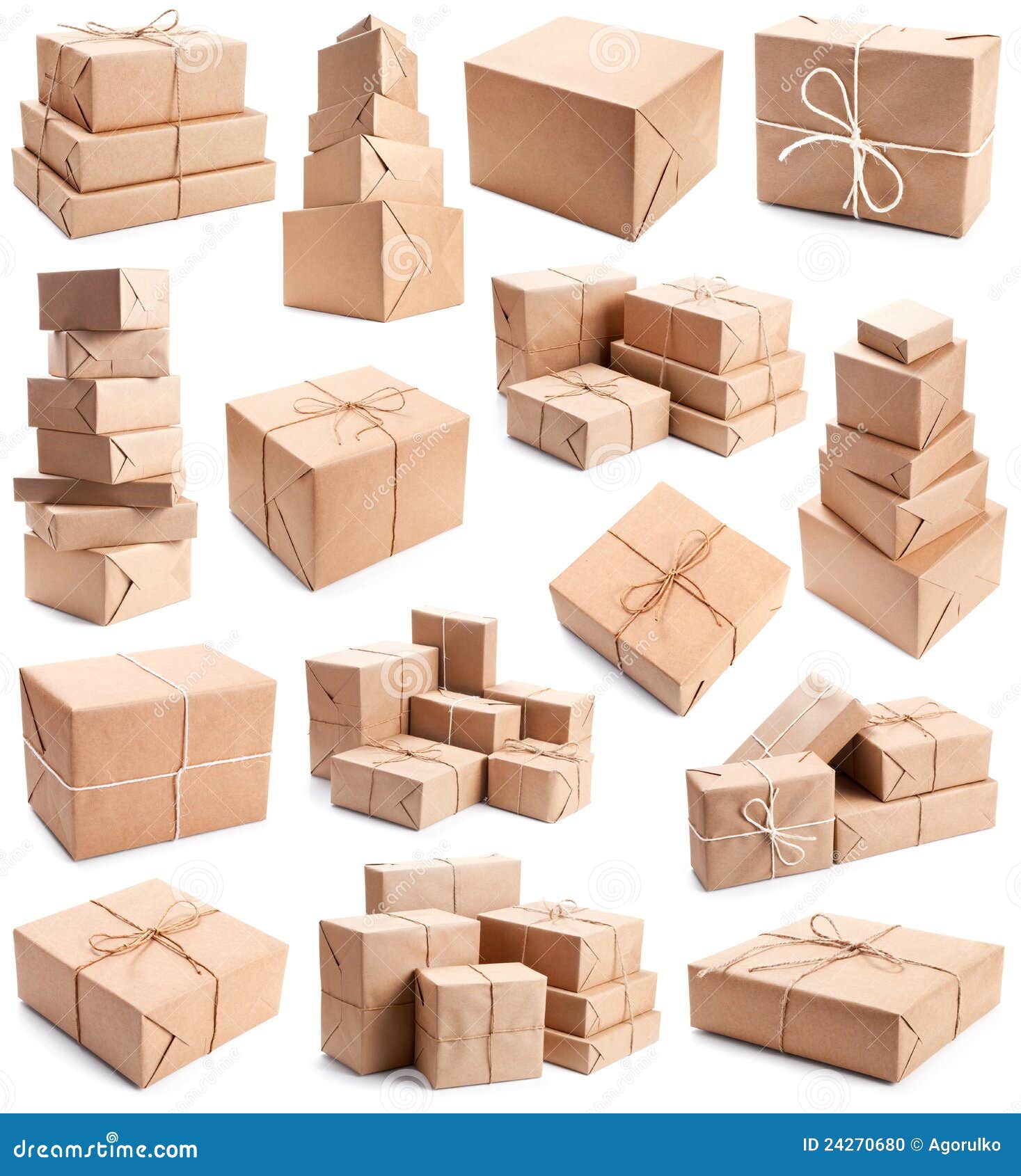 Collection of Different Parcels Stock Photo - Image of parcel, kraft ...
