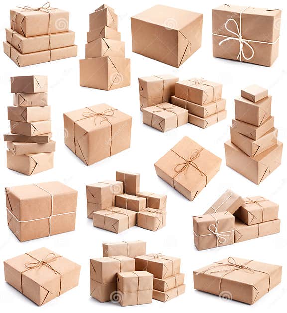 Collection of Different Parcels Stock Photo - Image of parcel, kraft ...